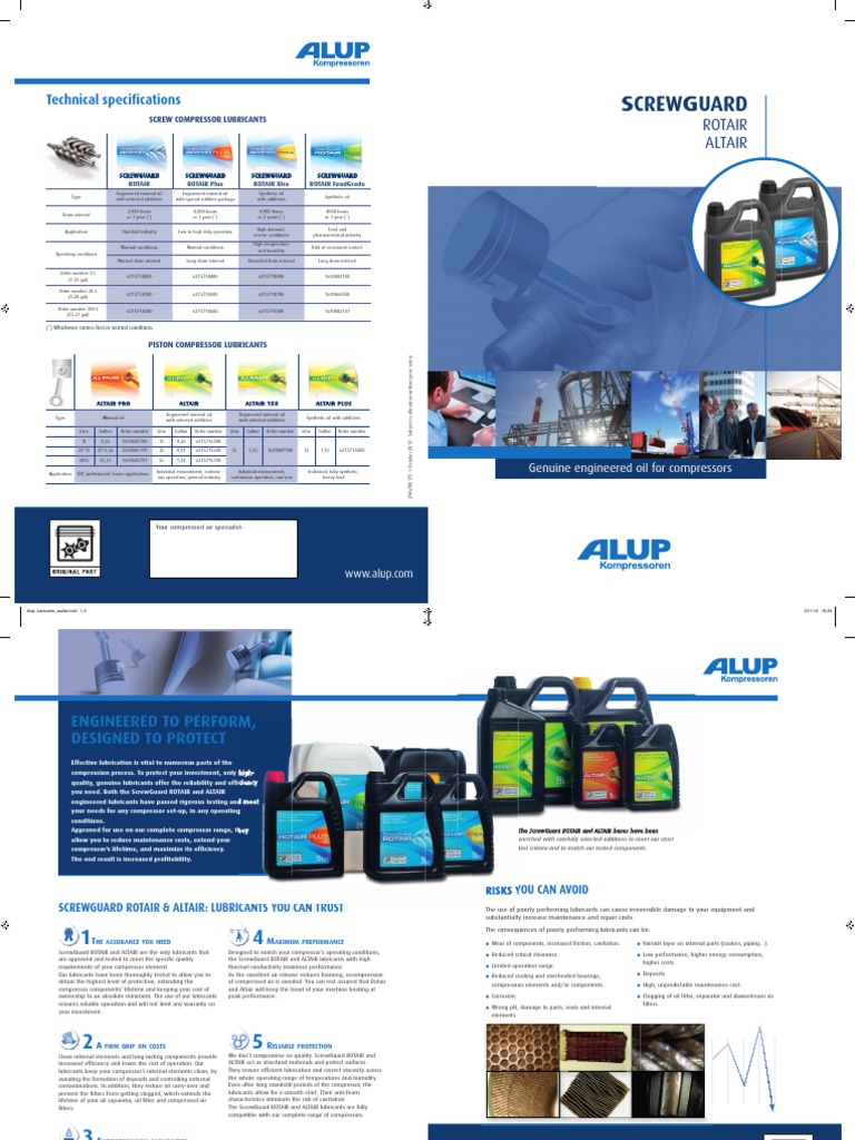 Screwguard: Rotair Altair | PDF | Lubricant | Mechanical Engineering