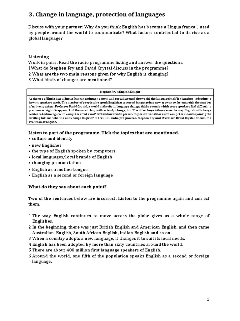 English Evolution and Language Change | PDF | English Language ...