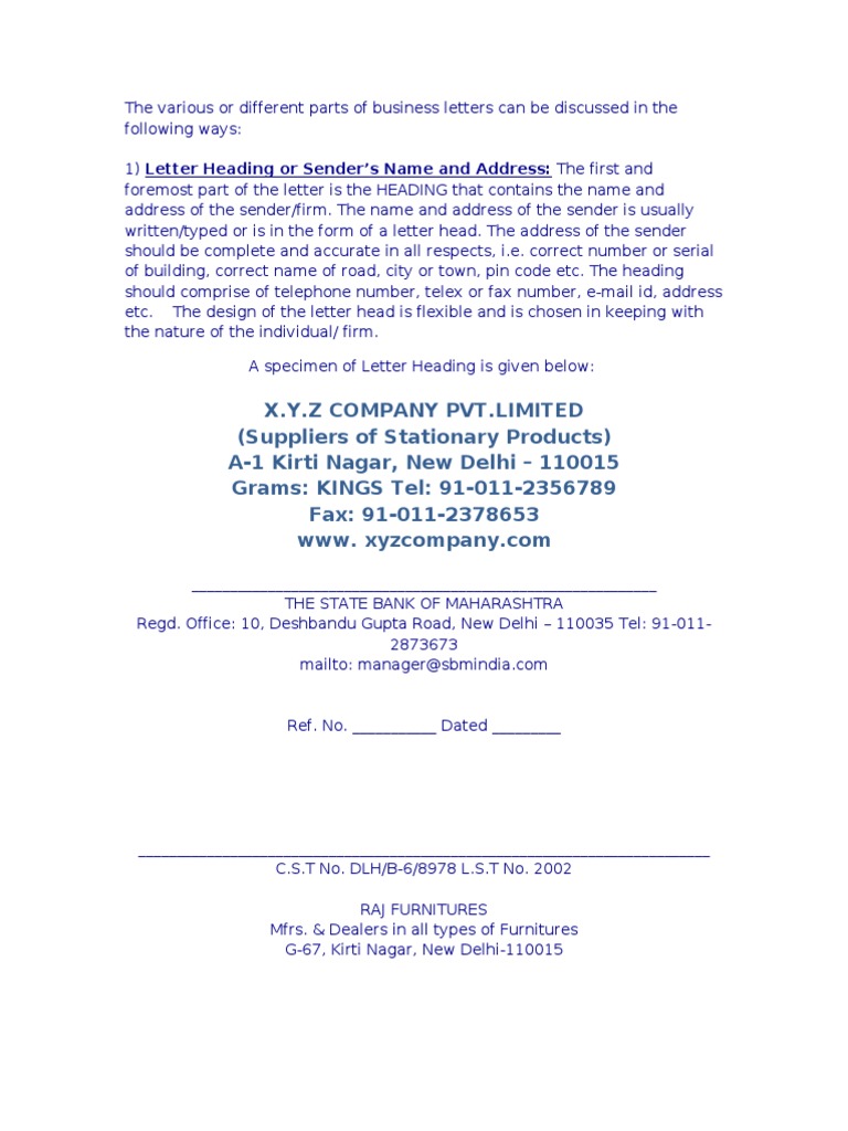 Parts of The Letter | PDF | Sir | Mail