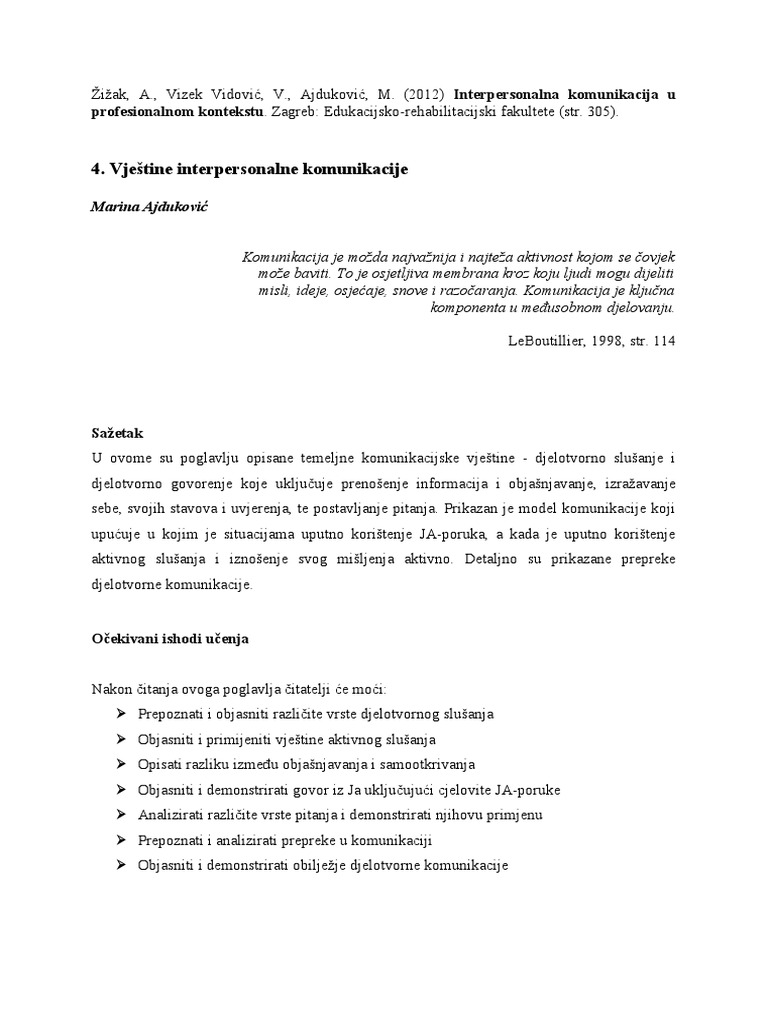 Nacela Profesionalne Komunikacije (Poglavalja 4 I 5) | PDF