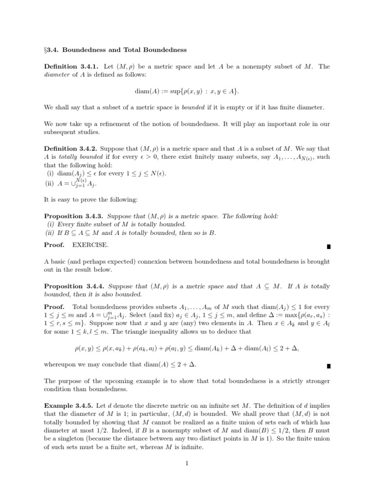 Characterization of Totally Bounded Sets and Proof that Bounded Sets in R are Totally Bounded ...