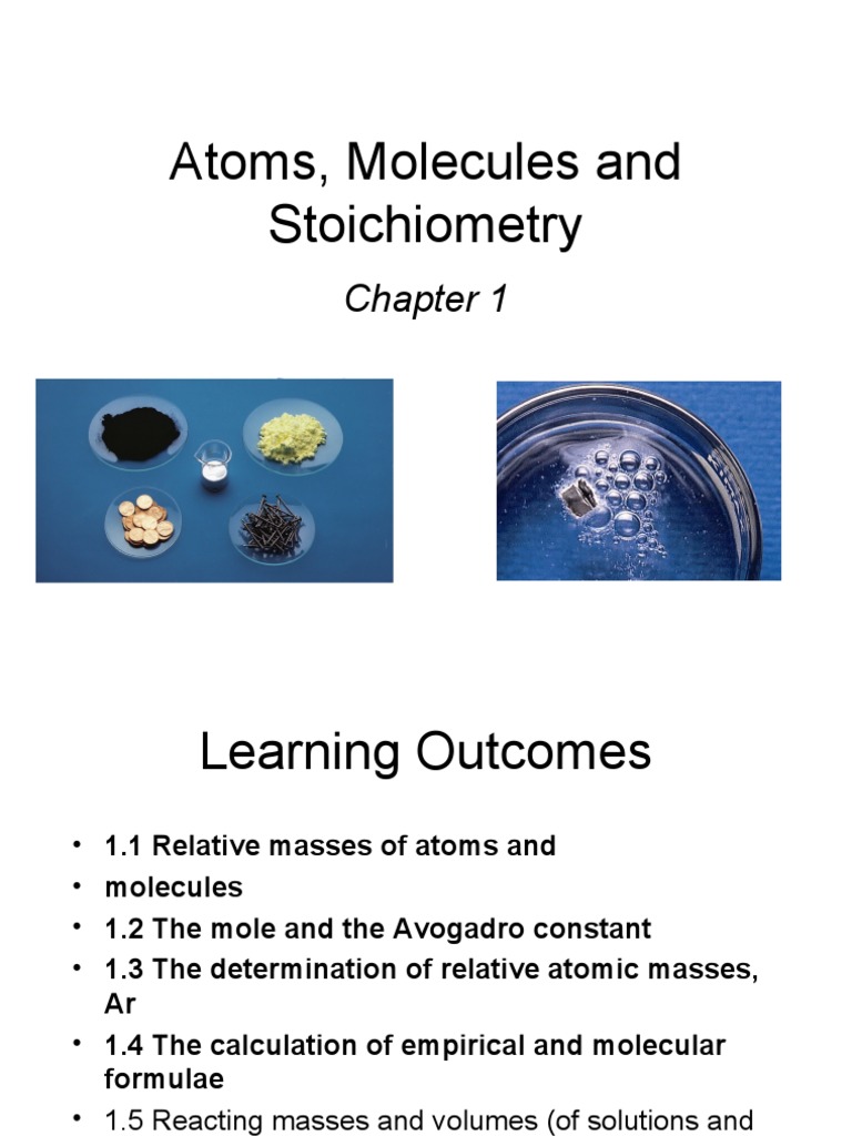 Chapter - 1 - Atoms Molecules Stoichiometry | PDF | Mole (Unit) | Nature