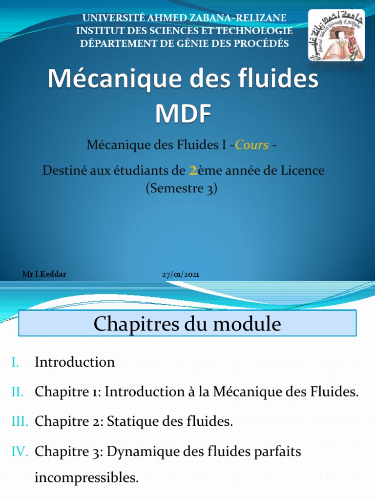 Mécanique Des Fluides L2 | PDF | Fluide | Friction