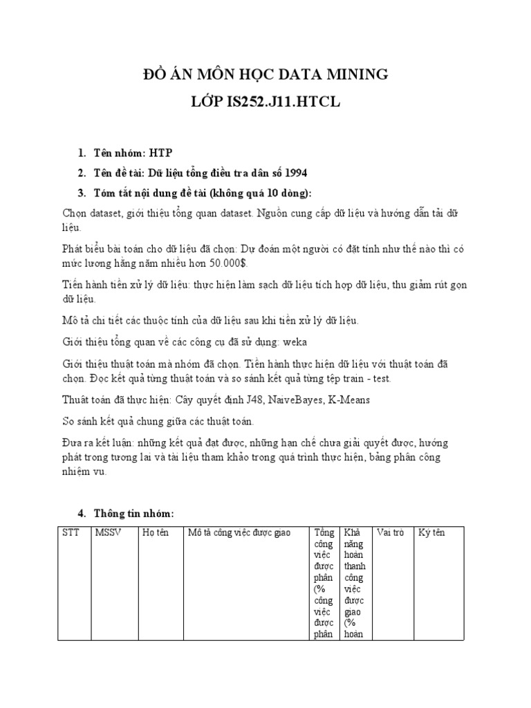 Tom Tat Do An Datamining - IS252.J11.HTCL | PDF