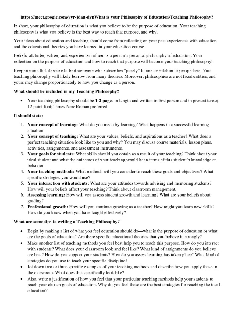 Constructing Your Teaching Philosophy | PDF | Teaching Method ...
