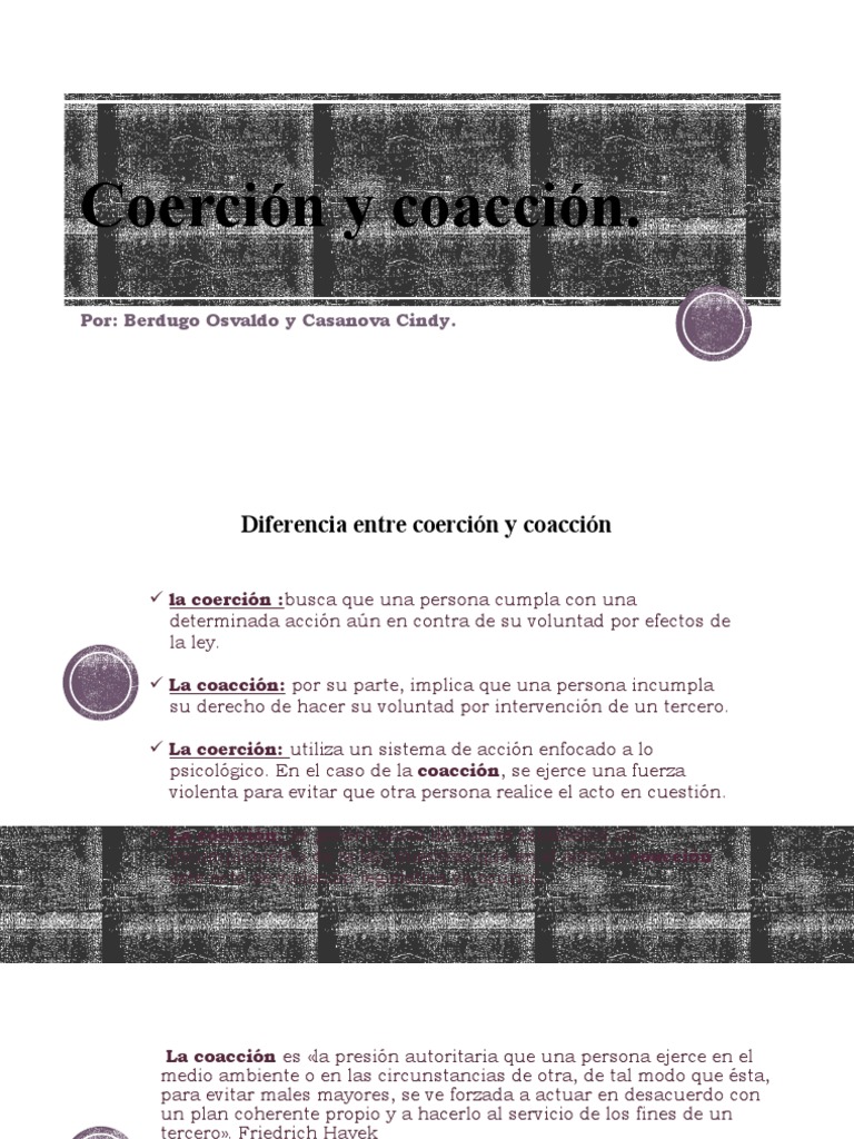 Coaccion & Coercion Exposicion | PDF | Coerción | Libertad