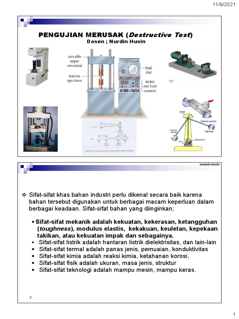 Destructive Test Dan Pendahuluan Tensile Test 1636432274 | PDF