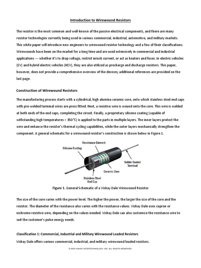 Introduction To Wirewound Resistors | PDF | Resistor | Electrical ...
