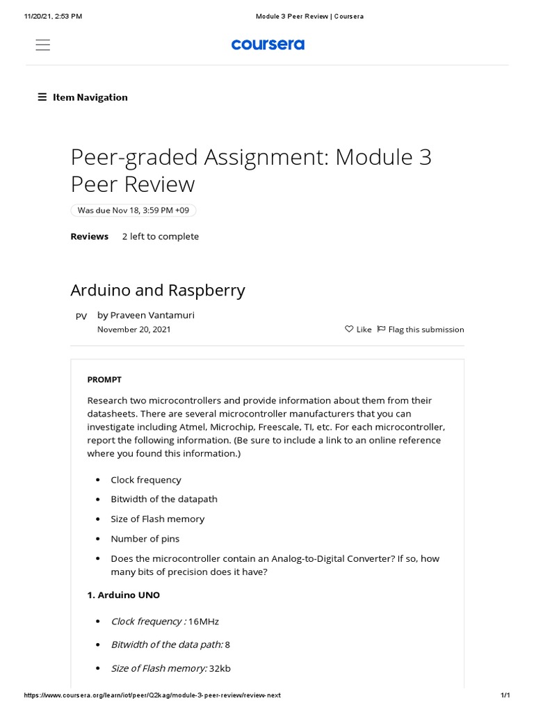 Module 3 Peer Review - Coursera | PDF
