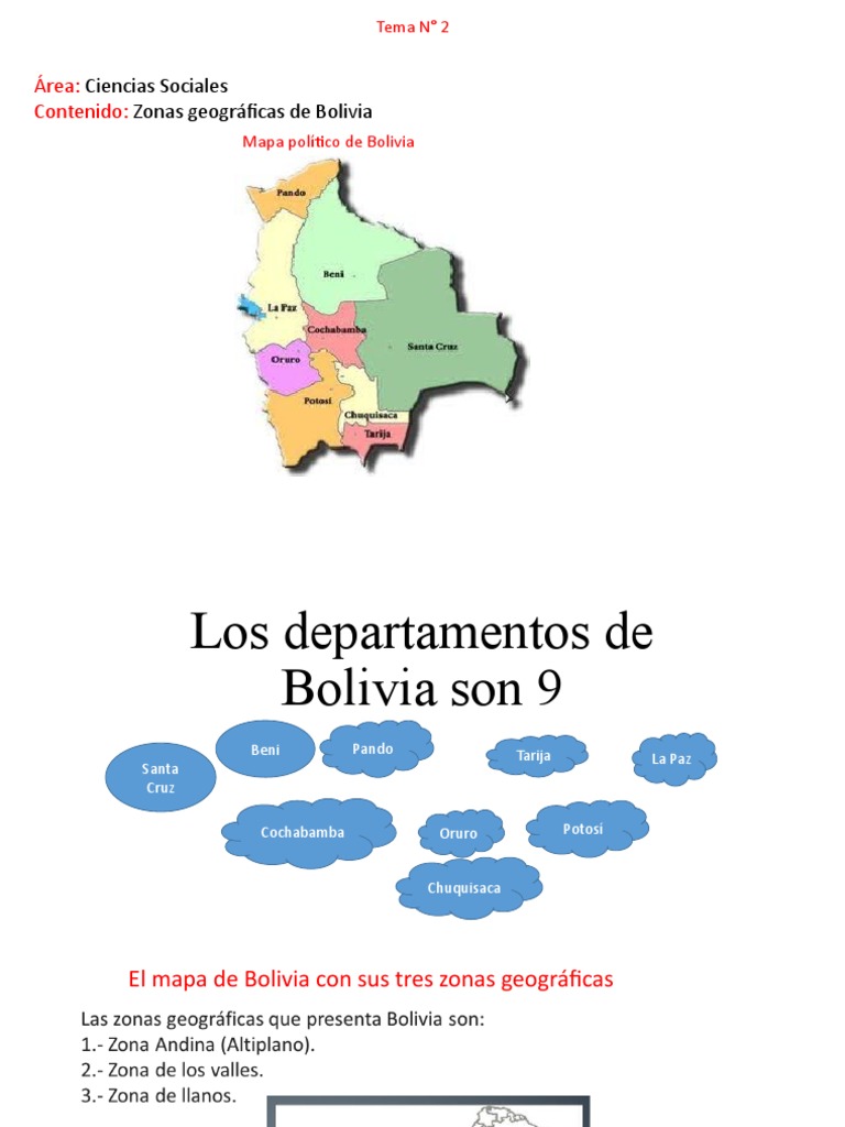 Zonas Geográficas de Bolivia: Mapa y Descripción | PDF | Historia