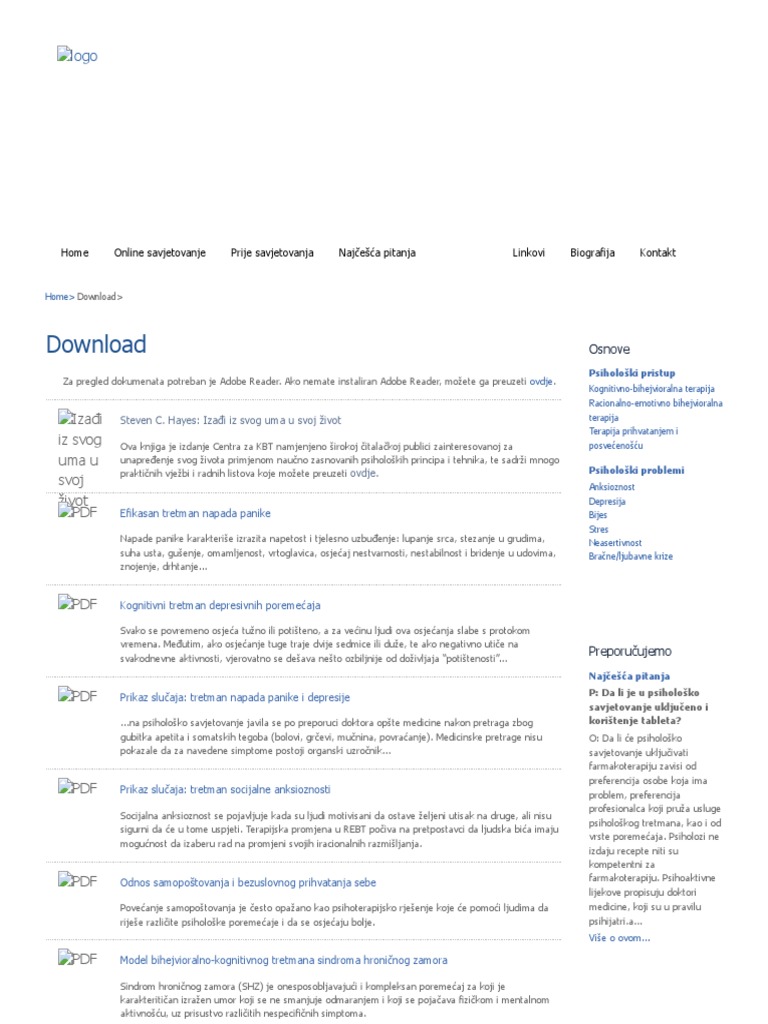 PSIHOTERAPIJA - Preuzmite Tekstove I Studije Slucaja | PDF