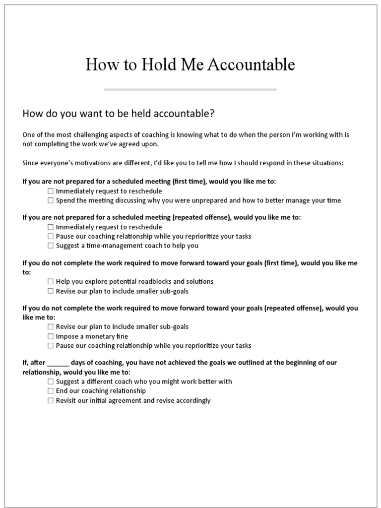 How To Hold Me Accountable | PDF