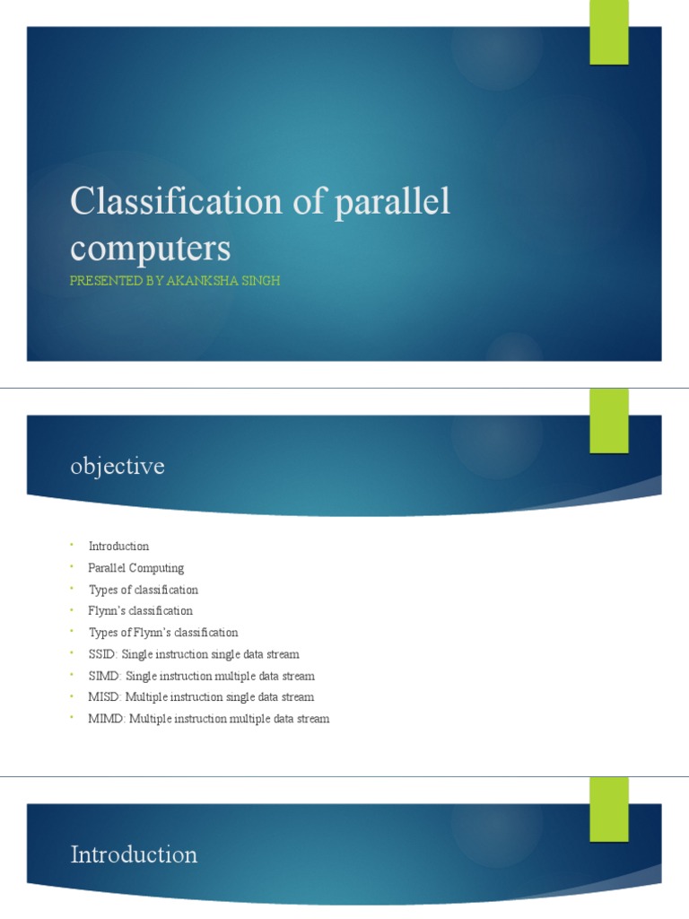 Classification Of Parallel Computers Pdf Central Processing Unit Parallel Computing