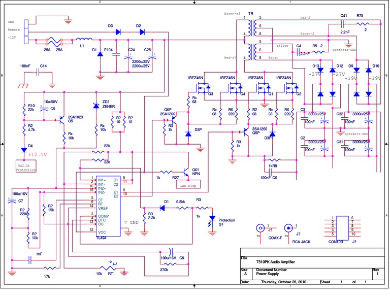 T510PK Audio Amplifier Power Supply | PDF | Electrical Engineering ...