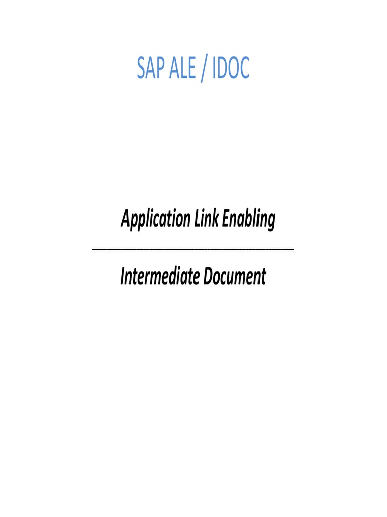 Sap Ale / Idoc: Application Link Enabling Intermediate Document | PDF | Databases | Information ...