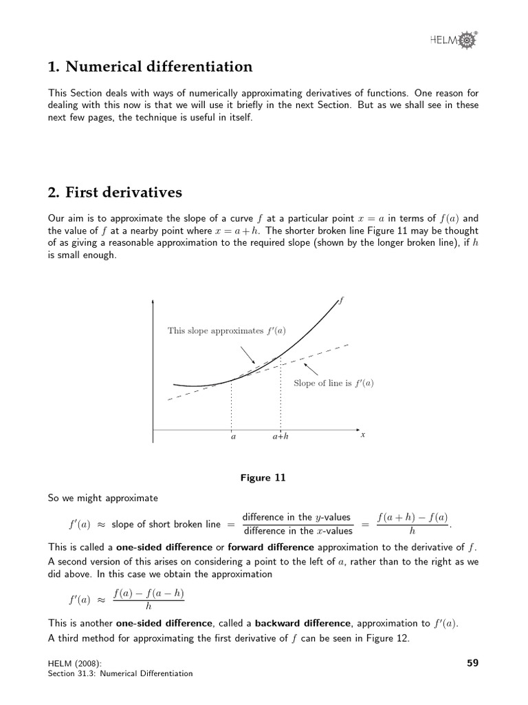 Numerical Differentiation: This Slope Approximates F (A) | PDF ...