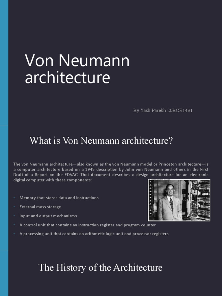 Von Neumann Architecture | PDF | Computer Science | Computer Architecture