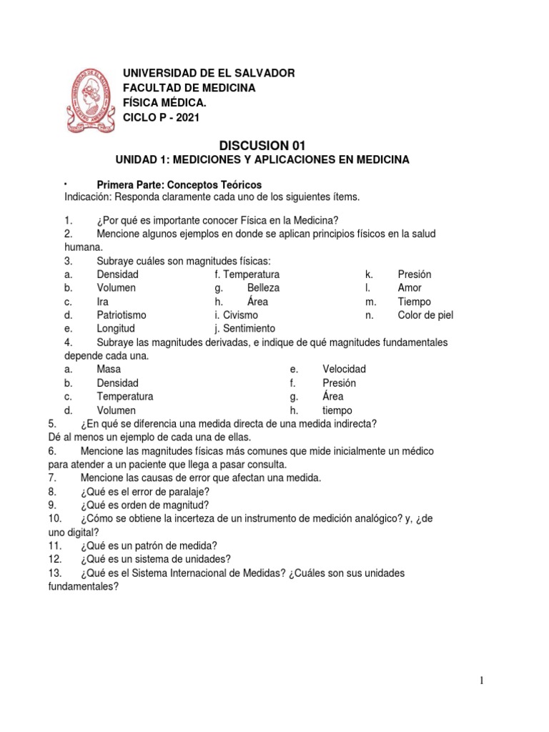 Física Médica: Mediciones y Aplicaciones | PDF | Medición | Densidad