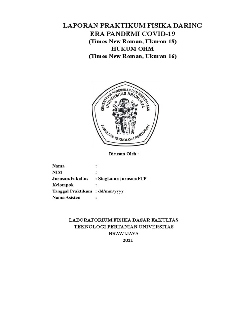 FORMAT COVER DAN LAPORAN MATERI 5 (HK Ohm) | PDF