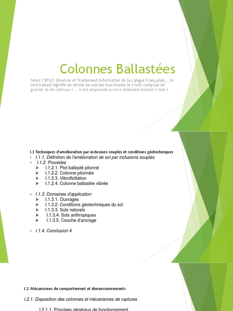 Techniques des Colonnes Ballastées | PDF