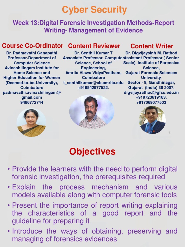 Cyber Security: Week 13:digital Forensic Investigation Methods-Report ...