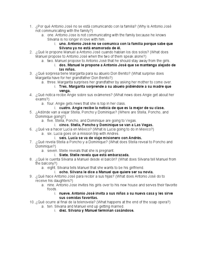 Spanish II Document | PDF