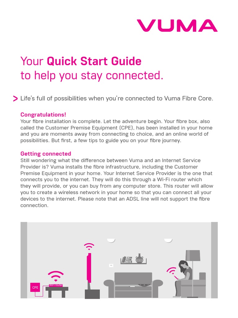 Vuma Aerial Quick Start Guide | PDF | Customer Premises Equipment | Wi Fi