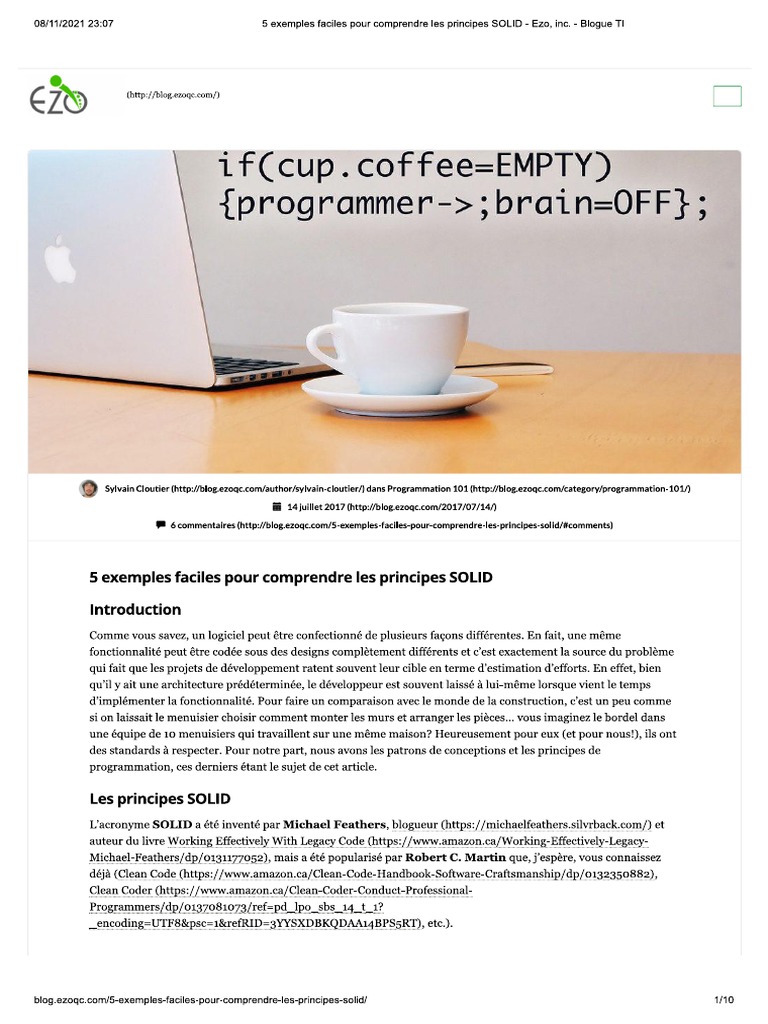 5 Exemples Faciles Pour Comprendre Les Principes SOLID - Ezo, Inc | PDF