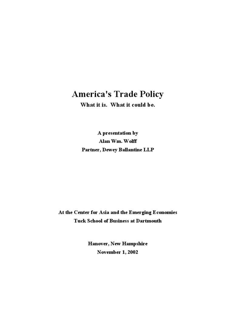 Americas Trade Policy | PDF | Dumping (Pricing Policy) | World Trade ...