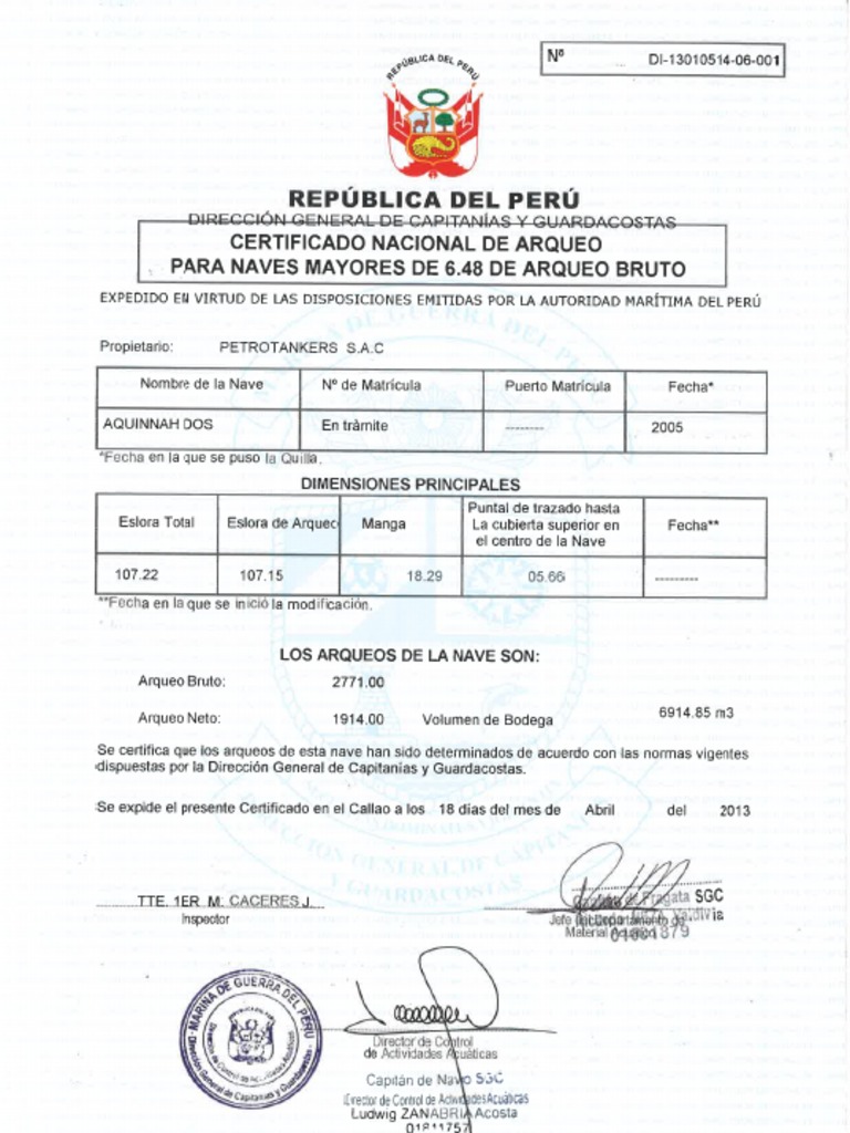 Certificado de Arqueo | PDF