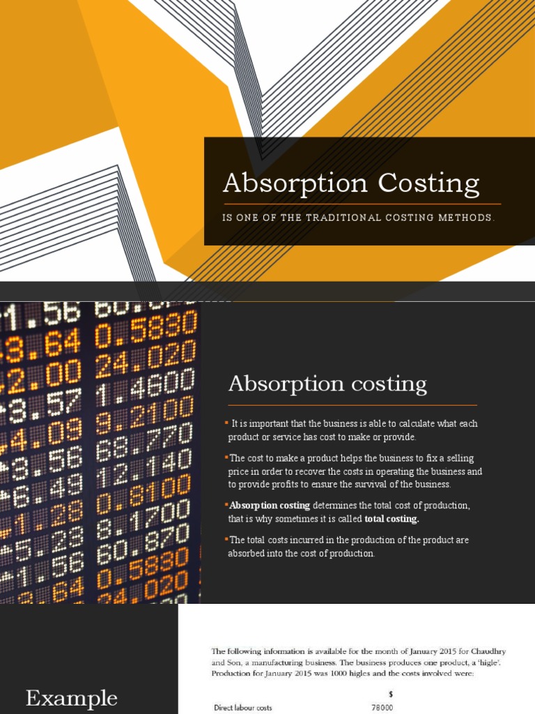 Absorption Costing: Is One of The Traditional Costing Methods | PDF ...