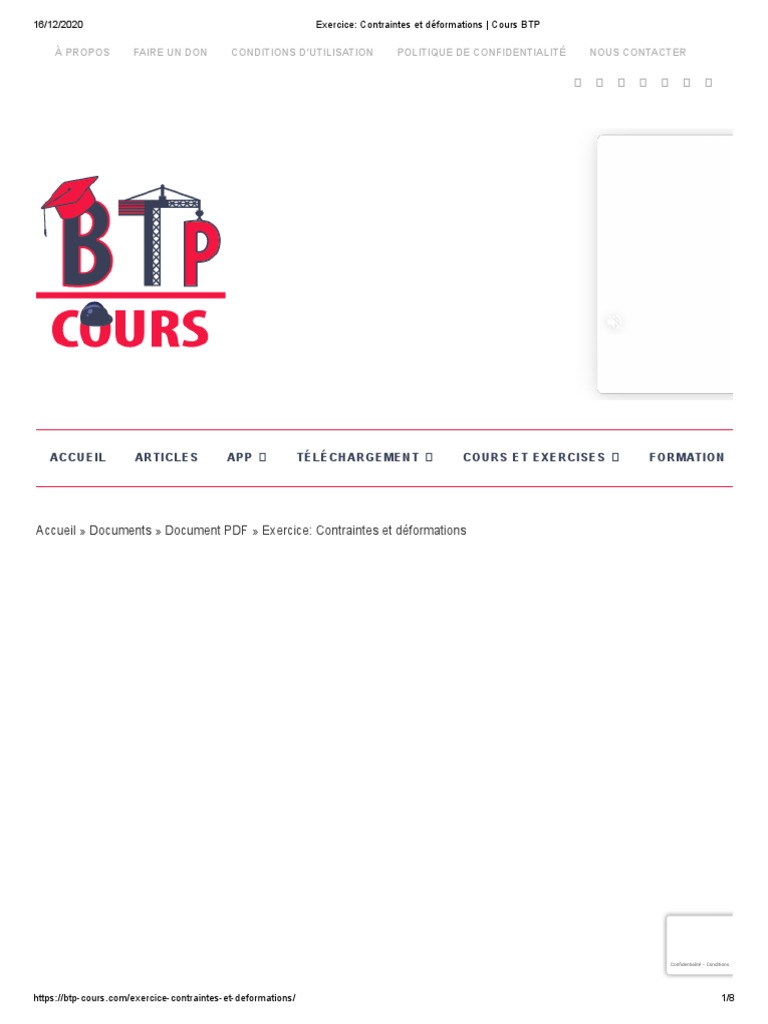 Exercices Corrig s Sur Contraintes Et D formations PDF R sistance