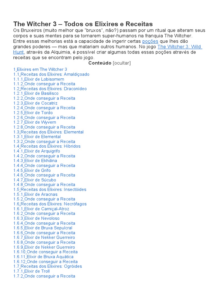 The Witcher 3 ELIXIR | PDF