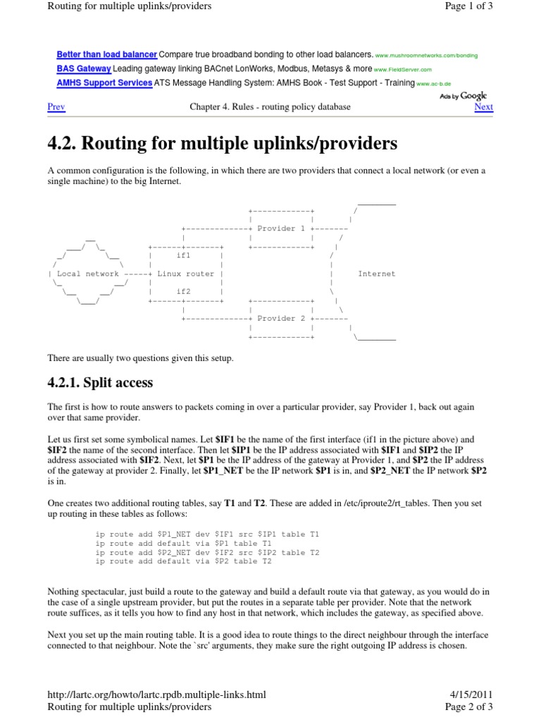 Linux Multiple Interface | PDF | Ip Address | Router (Computing)