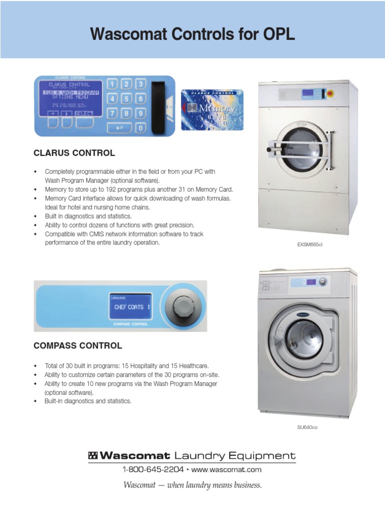Wascomat Specifications EXSM655cl SU640co W630 TD50 | PDF ...