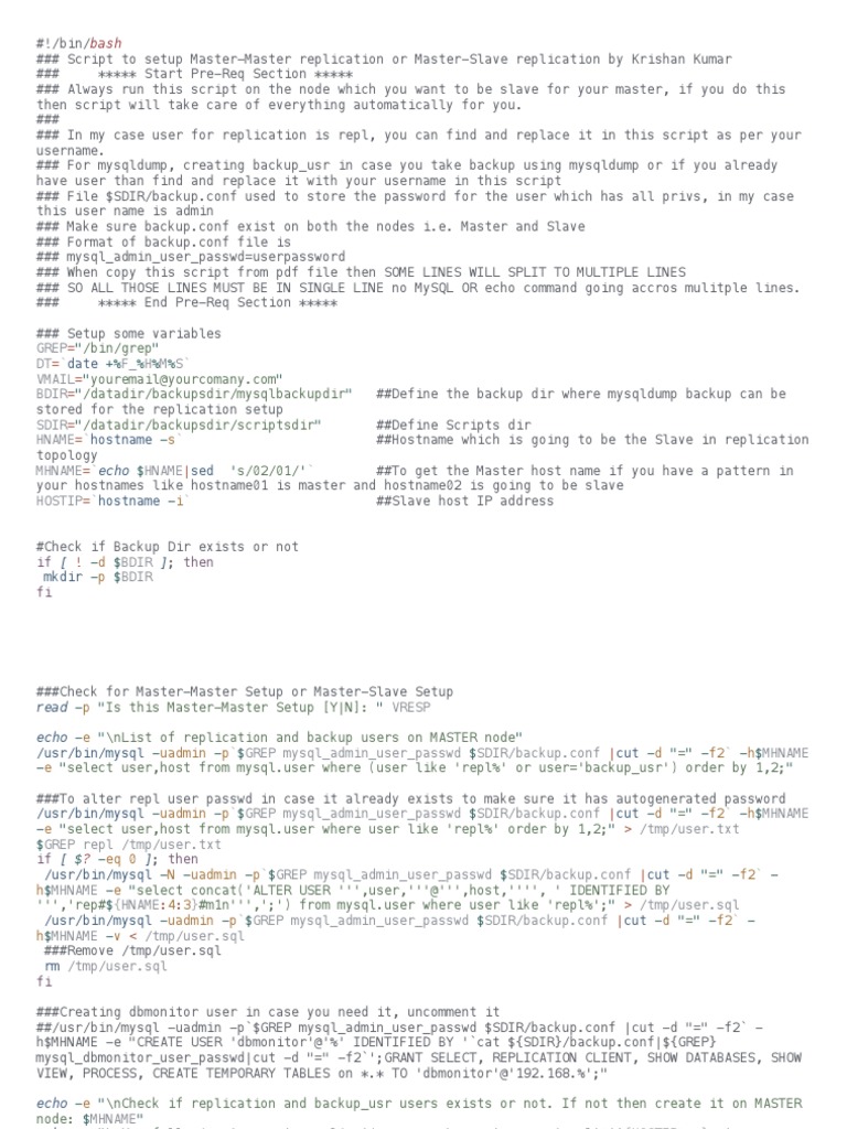 Setup MySQL Master-Master or Master-Slave Replication | PDF | My Sql ... Setup MySQL Master-Master or Master-Slave Replication | PDF | My Sql ...