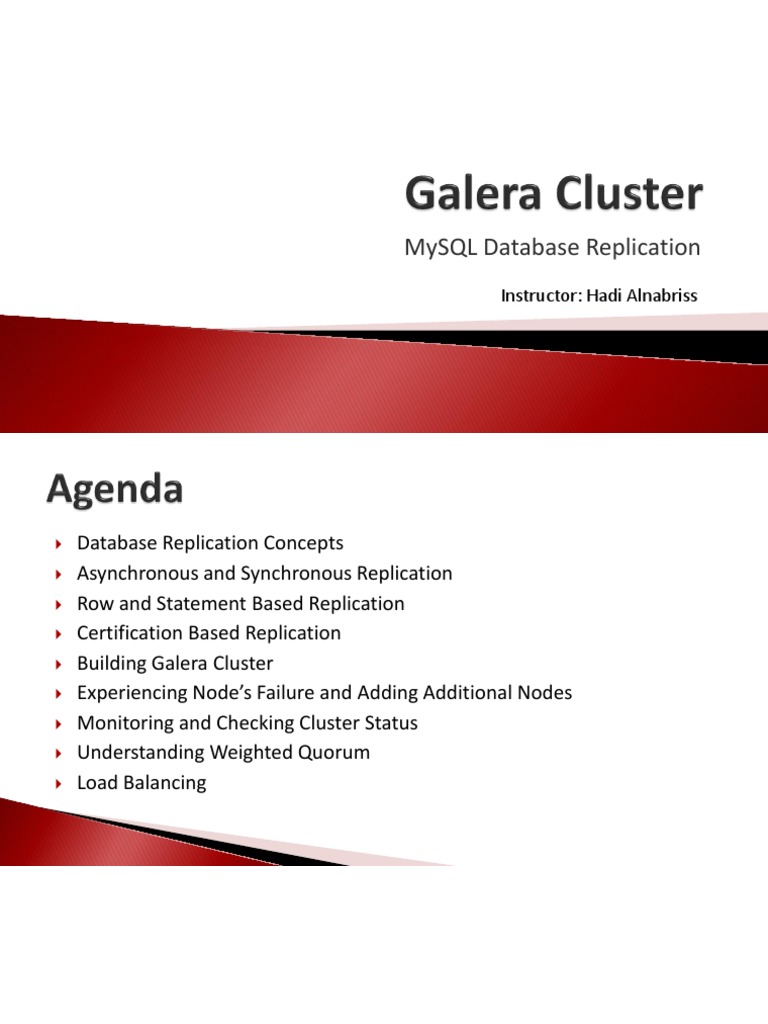 Galera Cluster | Download Free PDF | Replication (Computing) | Database Transaction