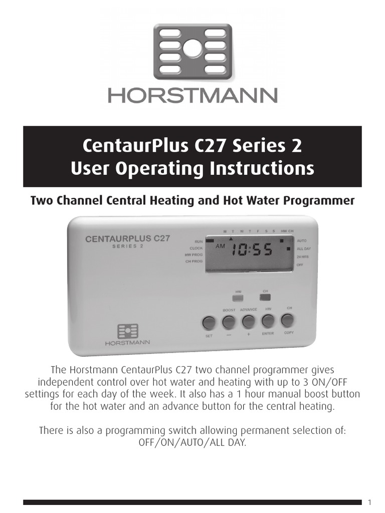 Centaurplus C27 Series 2 User Operating Instructions: Two Channel ...