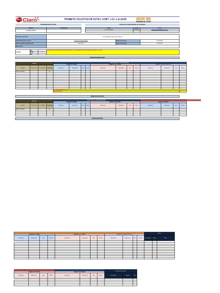 Informe Cambio de IDU S Y Parametros | PDF | 4 G | Redes de computadoras