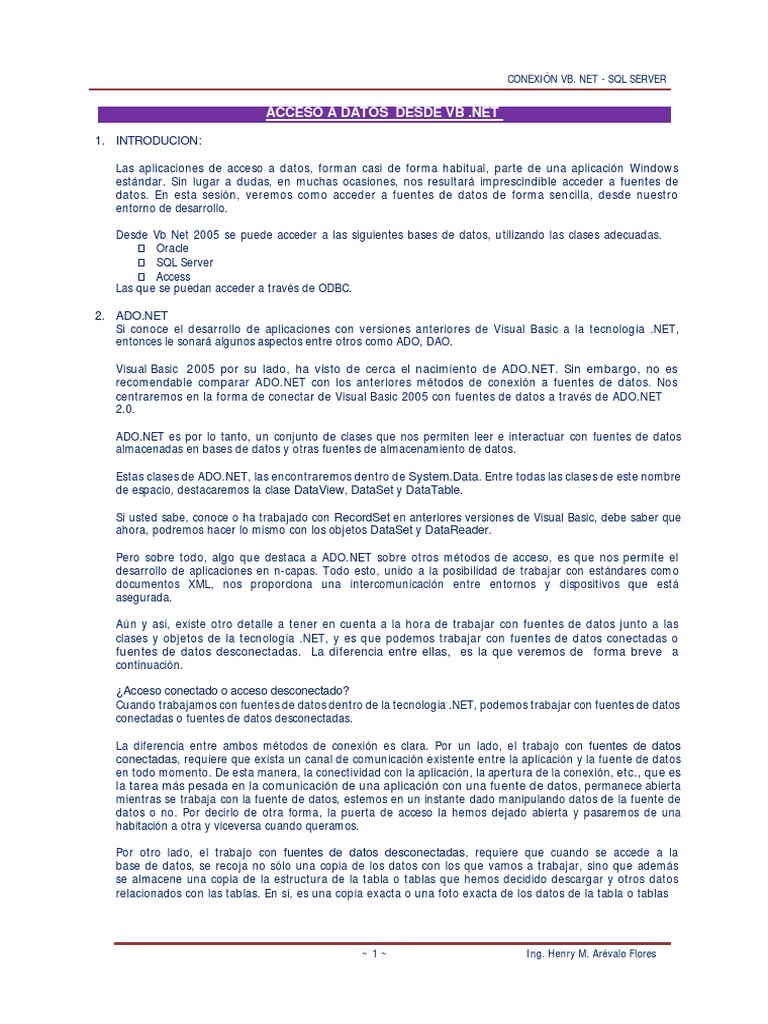 Conexionsql Vbnet Pdf Active X Data Objects Sql 4321