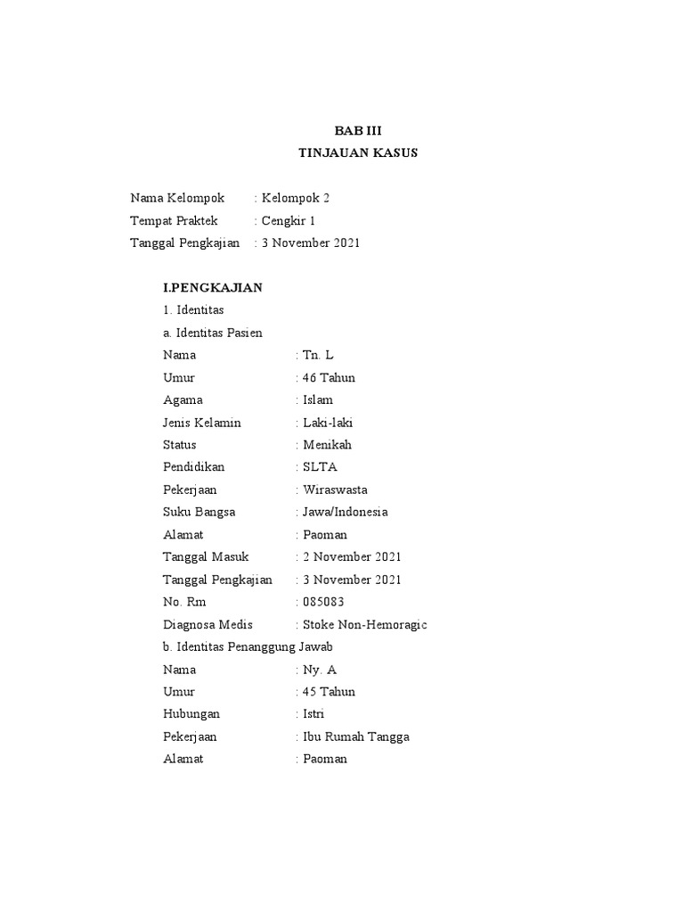 BAB 3 & 4 ASKEP STROKE (Cakem BLM Selesai) | PDF