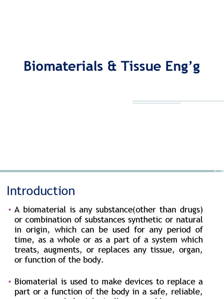 Biomaterial &tissue Eng'g | PDF | Biomaterial | Tissue Engineering
