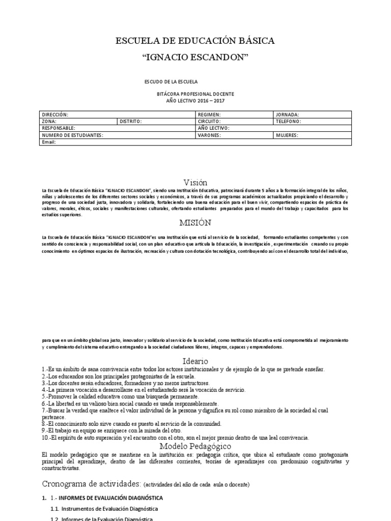Bitacora Miguel Trelles 2016 2017 | PDF | Educación primaria | Aprendizaje