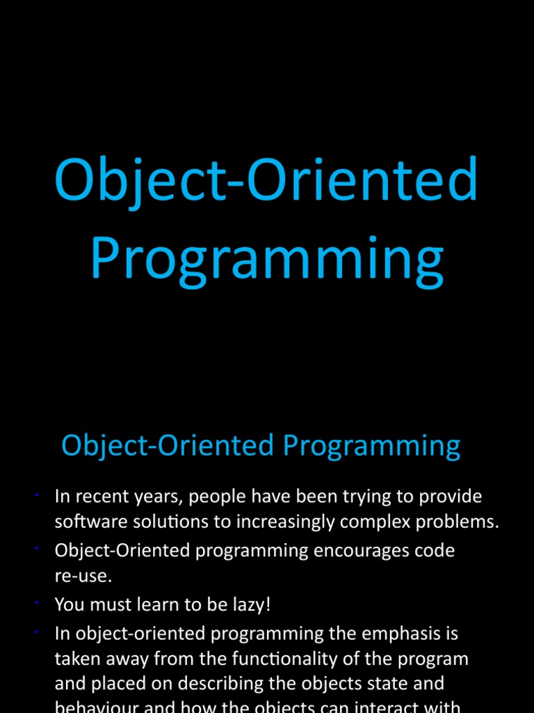 Object-Oriented Programming | PDF | Programming | Constructor (Object ...