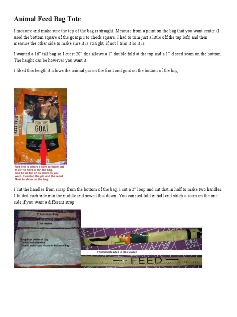 How To Make Feed Bag Totes | PDF