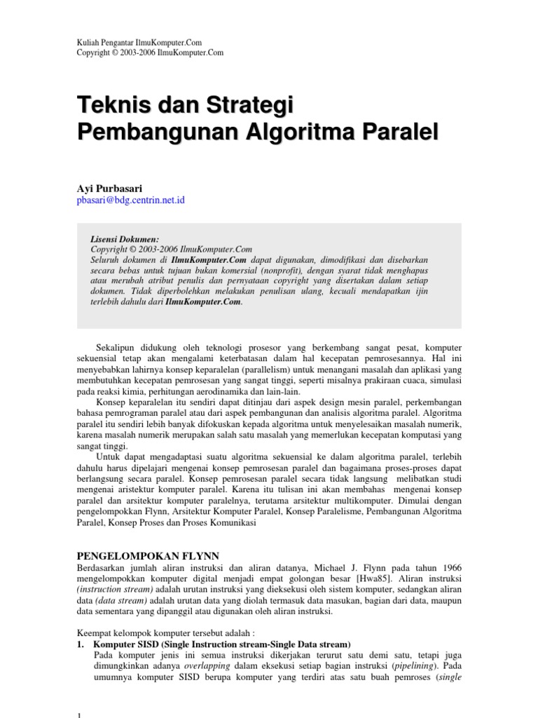 Teknis Dan Strategi Pembangunan Algoritma Paralel | PDF