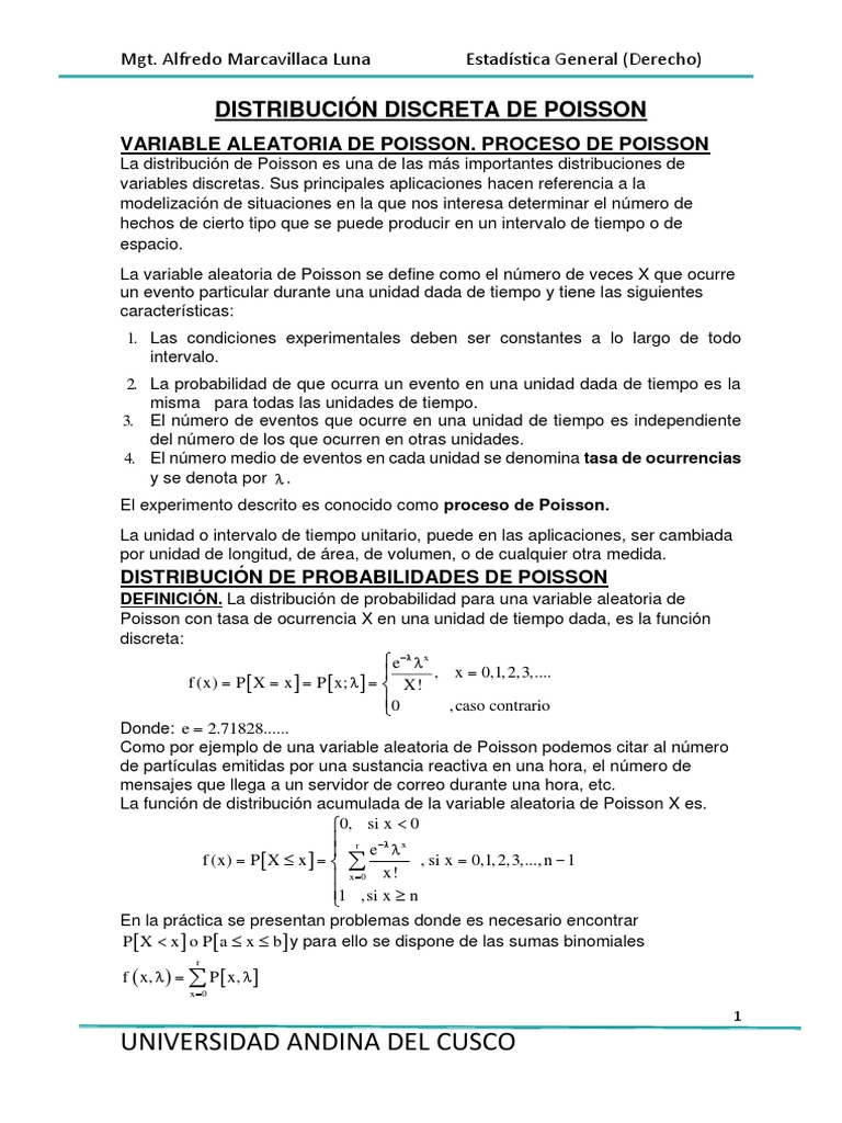 14 Distribución de Poisson | PDF | Enseñanza de matemática ...