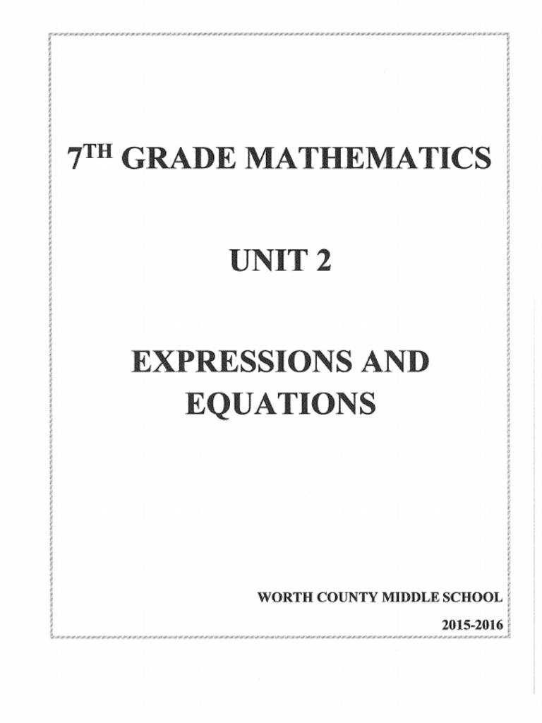 7th Grade Unit 2 Textbook | PDF