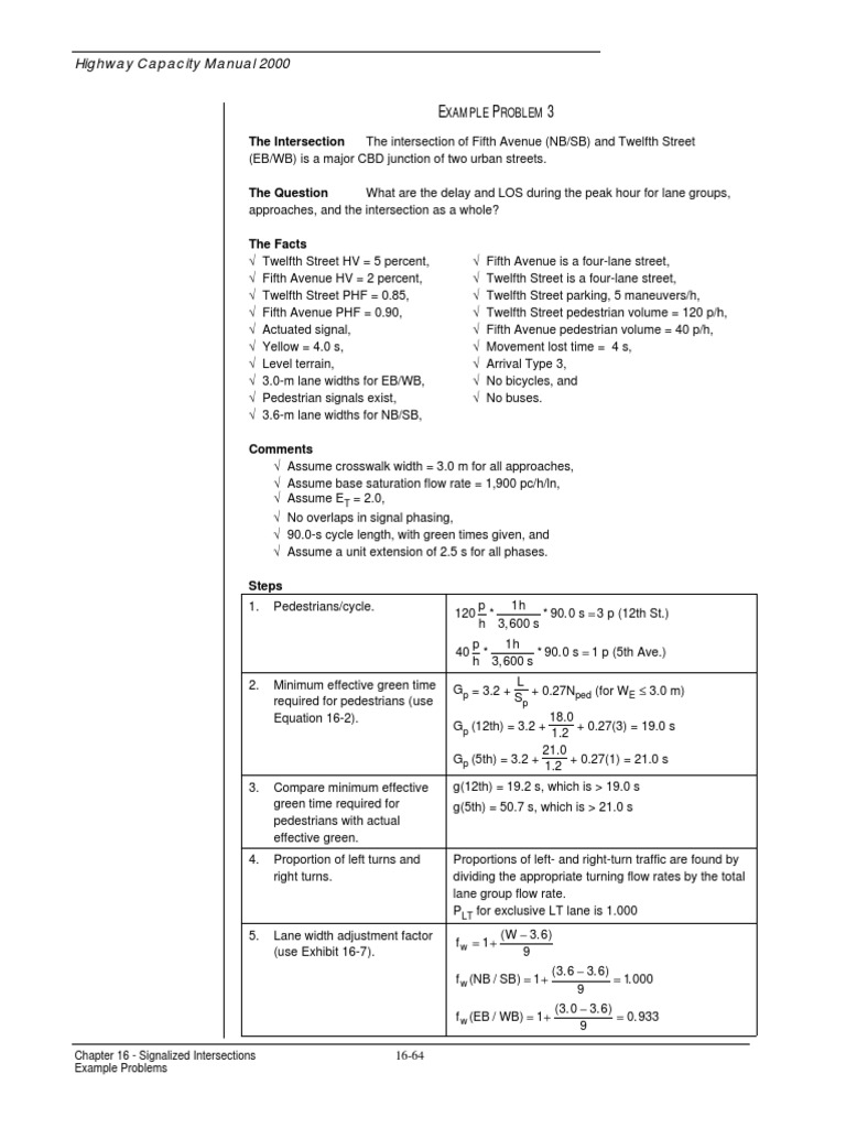 Highway Capacity Manual 2000: The Intersection | PDF | Intersection ...