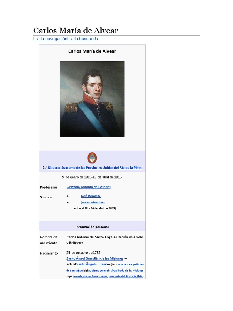 Carlos María de Alvear | PDF | Argentina